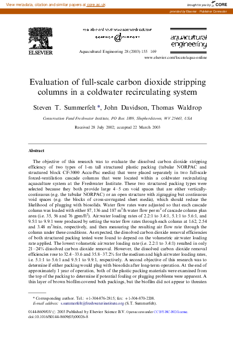 (PDF) Evaluation of full-scale carbon dioxide stripping columns in a ...