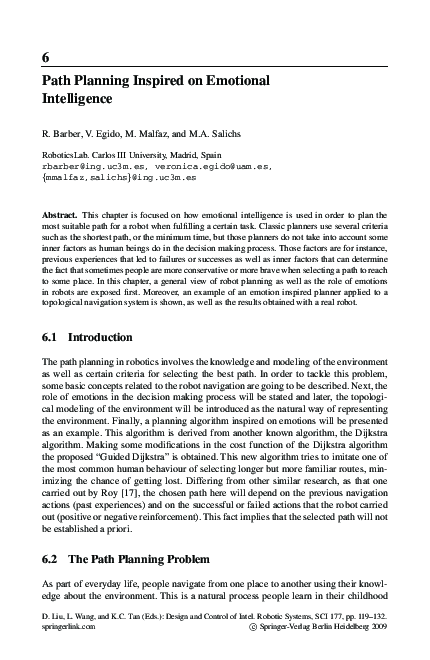 (PDF) Path planning inspired on emotional intelligence