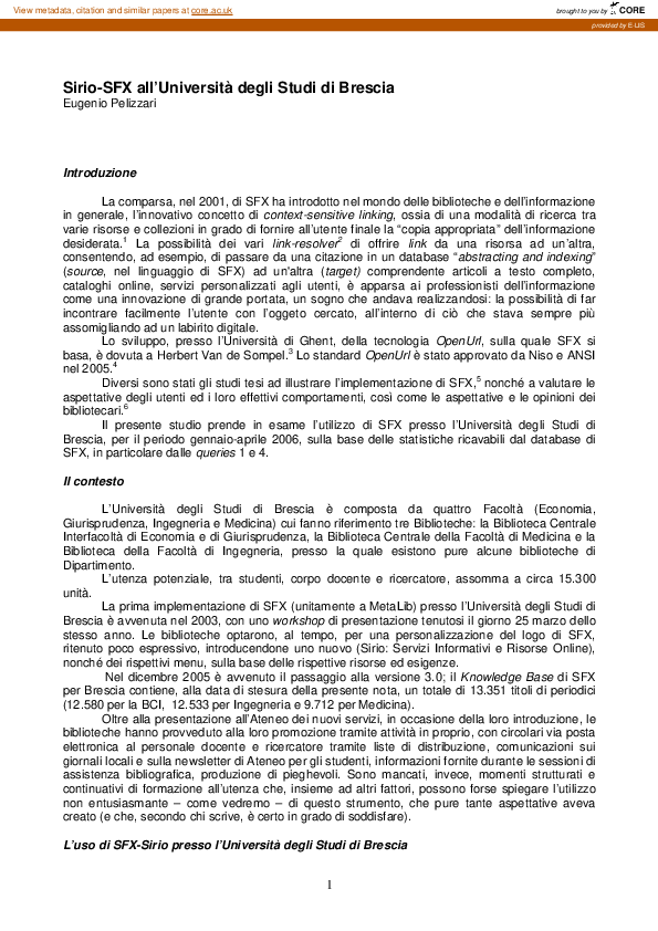 (PDF) Il context-sensitive linking alla prova degli utenti. Uno studio sull'utilizzo di Sirio ...