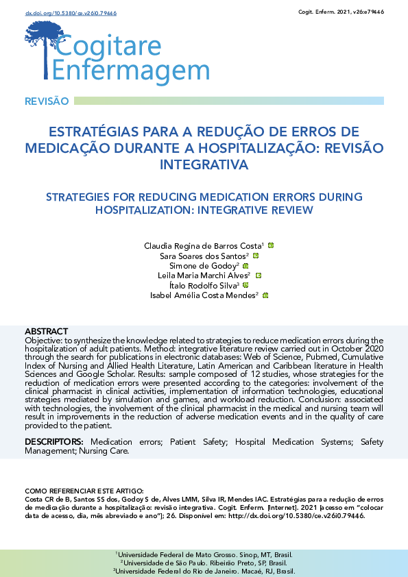(PDF) Strategies for Reducing Medication Errors During Hospitalization ...