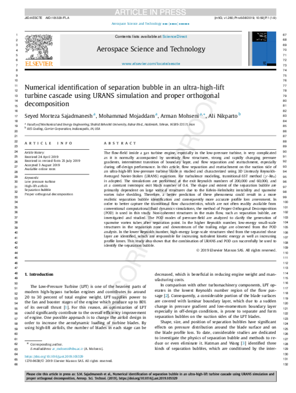 (PDF) Numerical identification of separation bubble in an ultra-high ...