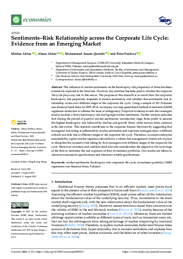 (PDF) Sentiments–Risk Relationship across the Corporate Life Cycle ...