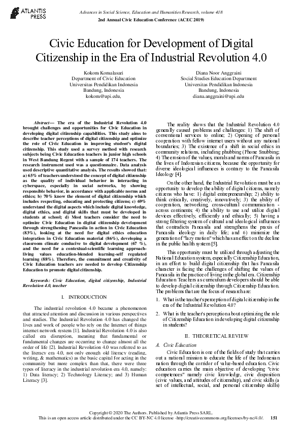 (PDF) Civic Education for Development of Digital Citizenship in the Era ...