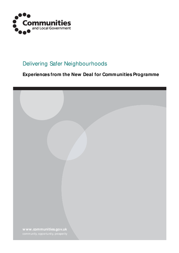 (PDF) Delivering safer neighbourhoods: experiences from the New Deal ...