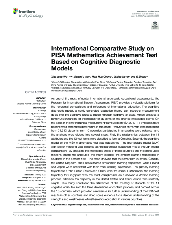 (PDF) International Comparative Study on PISA Mathematics Achievement ...