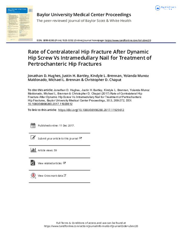 (PDF) Rate of Contralateral Hip Fracture After Dynamic Hip Screw Vs ...