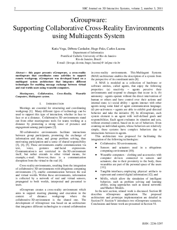 (PDF) xGroupware: Supporting Collaborative Cross-Reality Environments using Multi-Agents System