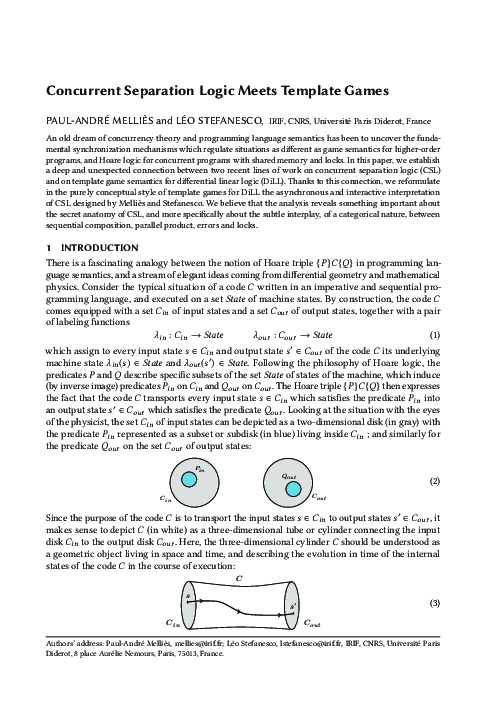 (PDF) Concurrent Separation Logic Meets Template Games