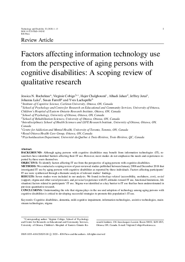 (PDF) Factors affecting information technology use from the perspective ...