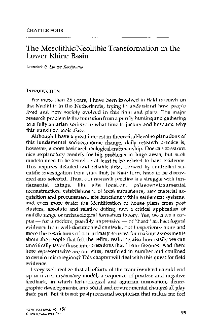 (PDF) The Mesolithic/Neolithic transformation in the lower Rhine basin