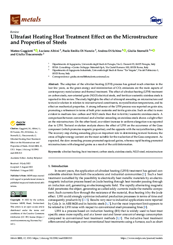 (PDF) Ultrafast Heating Heat Treatment Effect on the Microstructure and ...
