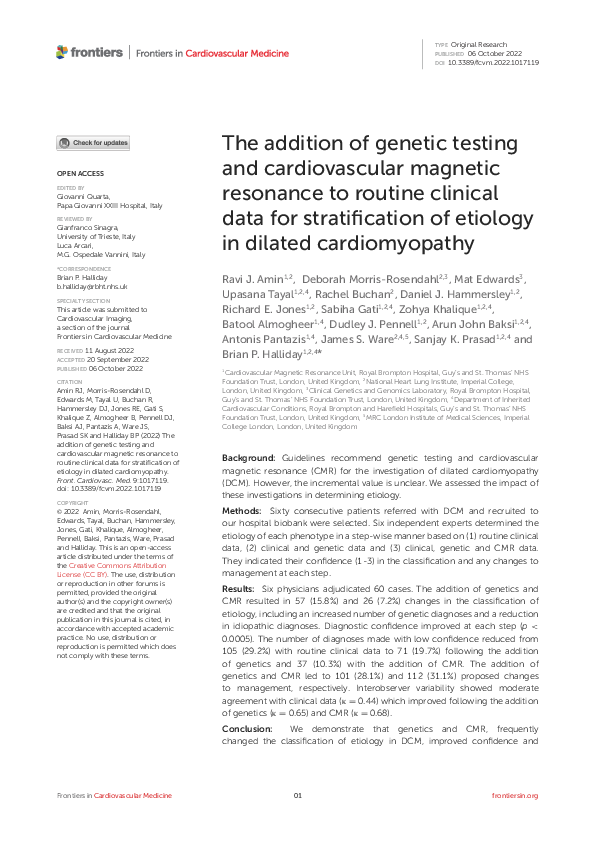 (PDF) The addition of genetic testing and cardiovascular magnetic ...
