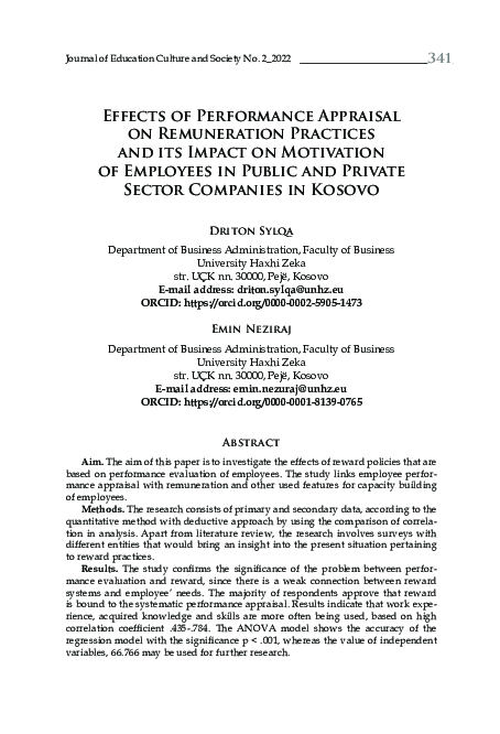 Pdf Effects Of Performance Appraisal On Remuneration Practices And Its Impact On Motivation Of