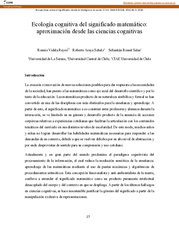 (PDF) Ecología cognitiva del significado matemático: aproximación desde ...