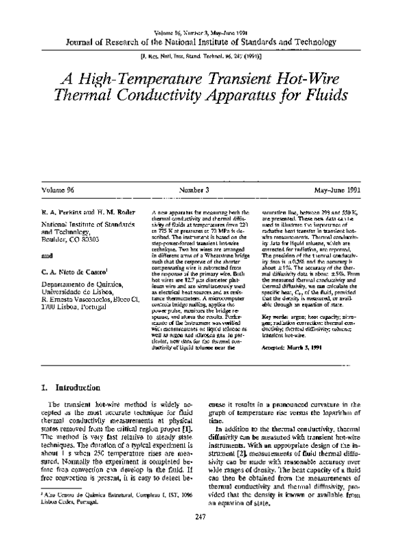 (PDF) A high-temperature transient hot-wire thermal conductivity ...