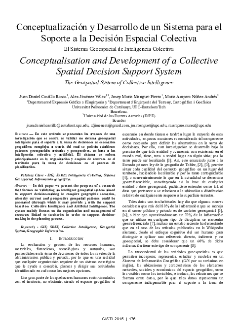 (PDF) Conceptualisation and development of a collective spatial decision support system: The ...