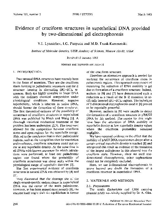 (PDF) Evidence of cruciform structures in superhelical DNA provided by ...