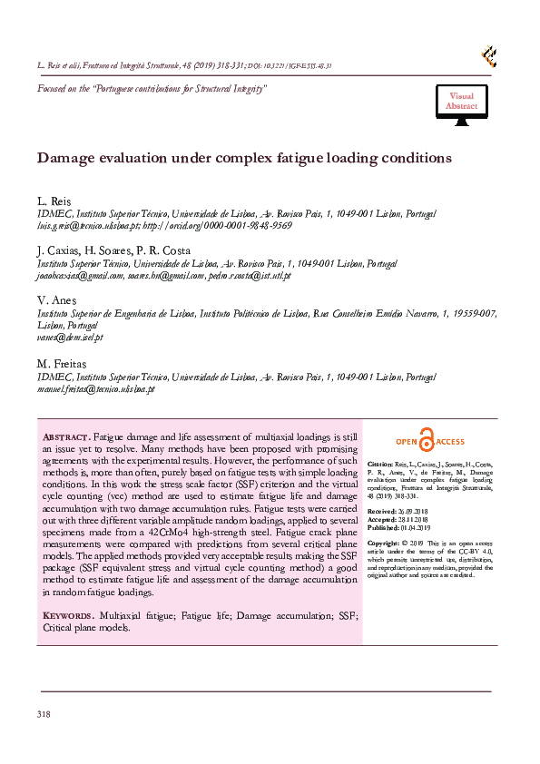 (PDF) Damage evaluation under complex fatigue loading conditions