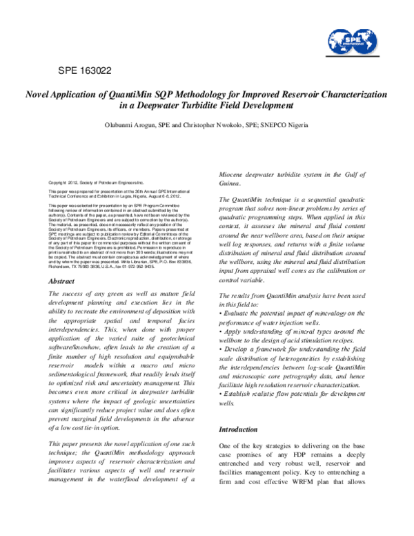(PDF) Novel Application of QuantiMin SQP Methodology for Improved ...