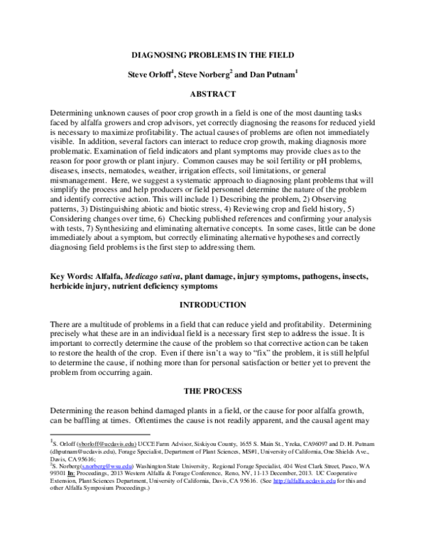 (PDF) Diagnosing Problems in the Field