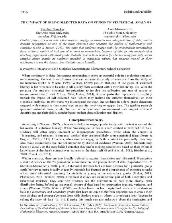 (PDF) The impact of self-collected data on students’ statistical analysis
