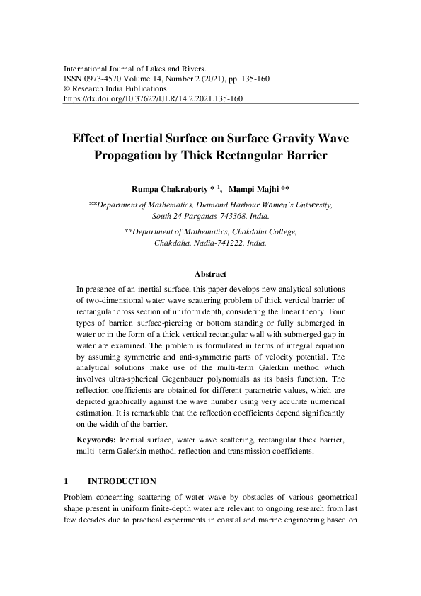 (PDF) Effect of Inertial Surface on Surface Gravity Wave Propagation by ...