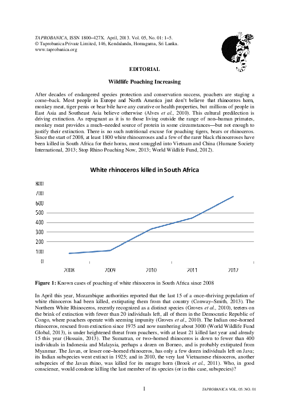 (PDF) Wildlife poaching increasing