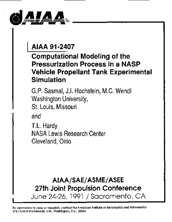 (PDF) Computational modeling of the pressurization process in a NASP ...