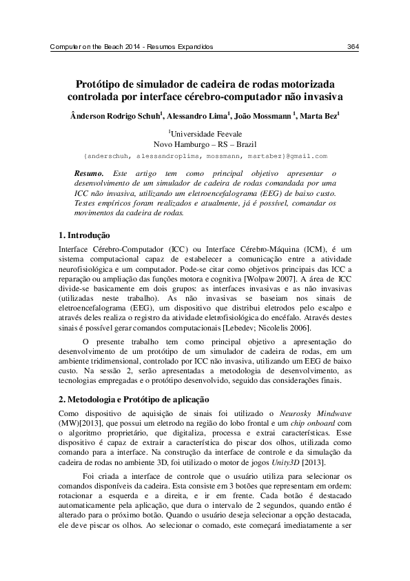 (PDF) Protótipo de simulador de cadeira de rodas motorizada controlada ...