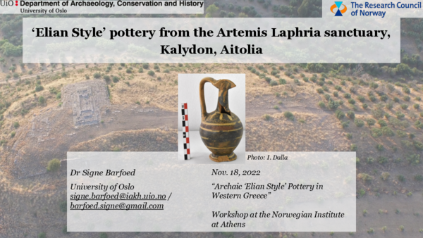 (PDF) 'Elian Style' pottery from the Artemis Laphria sanctuary, Kalydon, Aitolia