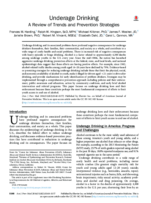 (PDF) Underage Drinking