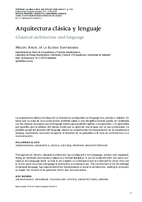 (PDF) Classical architecture and language