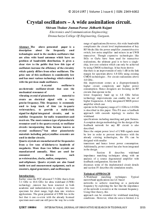 (PDF) Crystal oscillators-A wide assimilation circuit