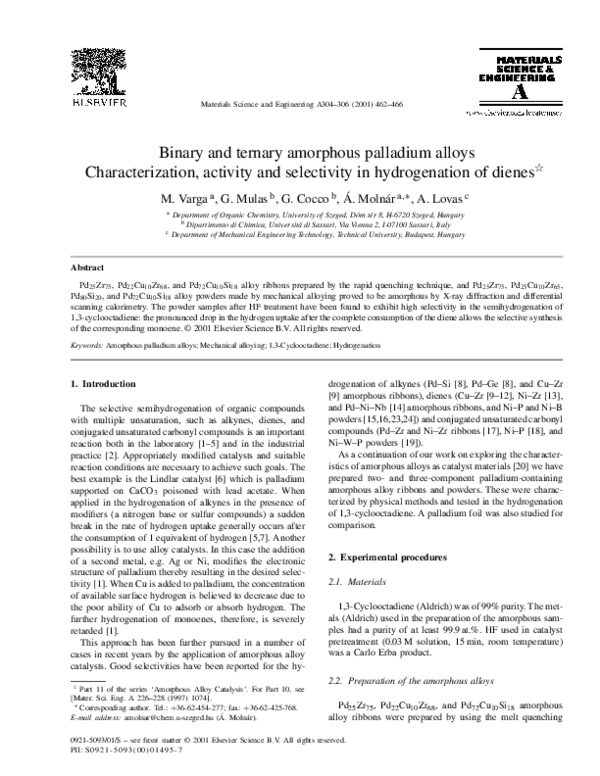 (PDF) Binary and ternary amorphous palladium alloys