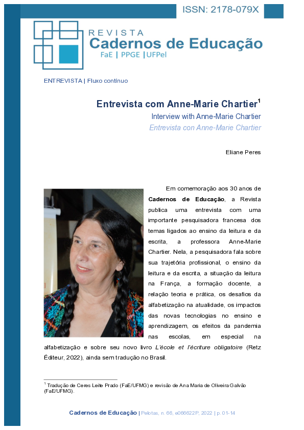 (PDF) Entrevista Com Anne-Marie Chartier | Eliane Peres - Academia.edu