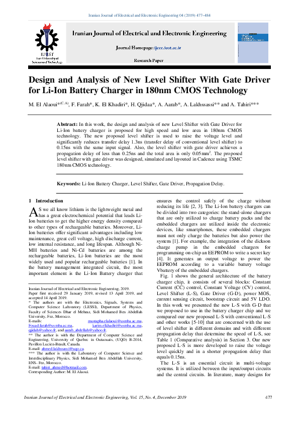 (PDF) Design and Analysis of New Level Shifter With Gate Driver for Li ...