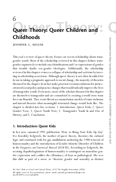(PDF) 6Queer Theory: Queer Children and Childhoods