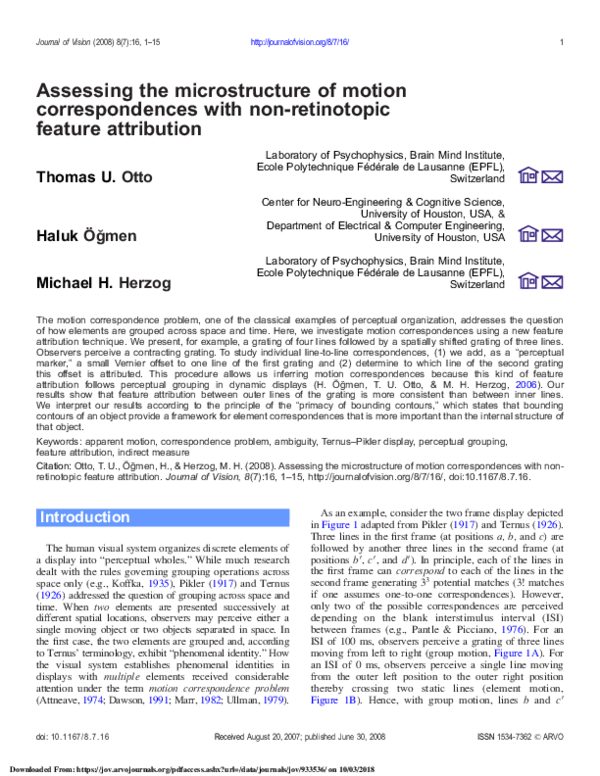 (PDF) Assessing the microstructure of motion correspondences with non ...
