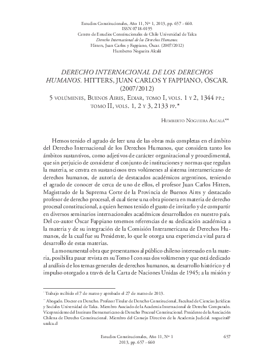 (PDF) Derecho Internacional De Los Derechos Humanos. Hitters, Juan ...