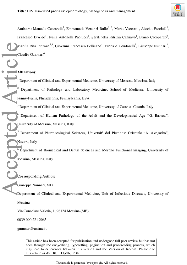 (PDF) HIV‐associated psoriasis: Epidemiology, pathogenesis, and management