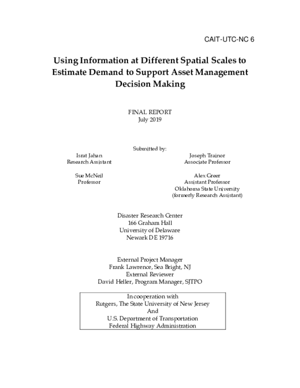 (PDF) Using Information at Different Spatial Scales to Estimate Demand ...