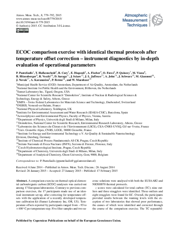 (PDF) ECOC comparison exercise with identical thermal protocols after ...