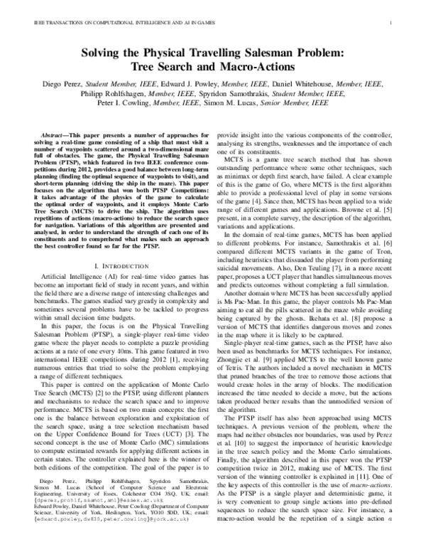 (PDF) Solving the Physical Traveling Salesman Problem: Tree Search and ...