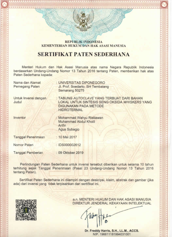 (PDF) Tabung Autoclave Yang Terbuat Dari Bahan Lokal Untuk Sintesis ...