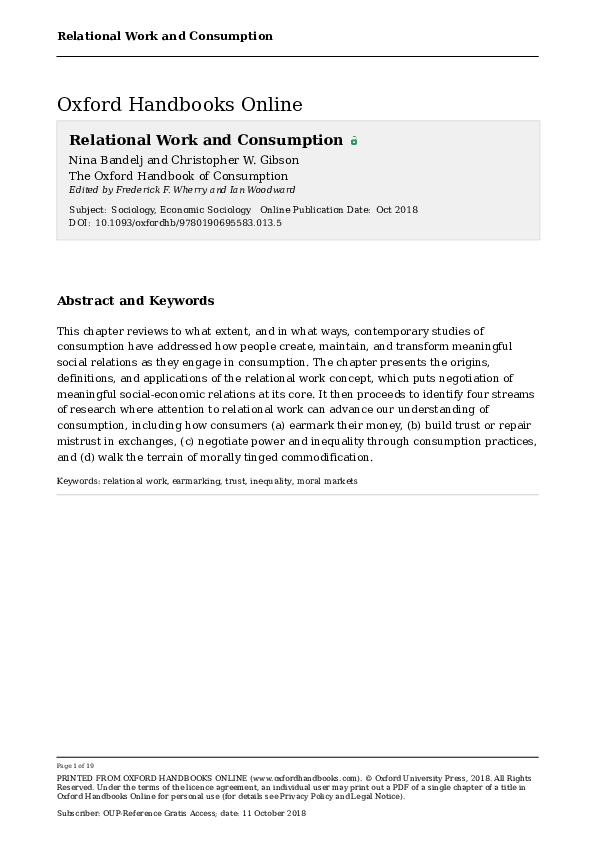 (PDF) Relational Work and Consumption