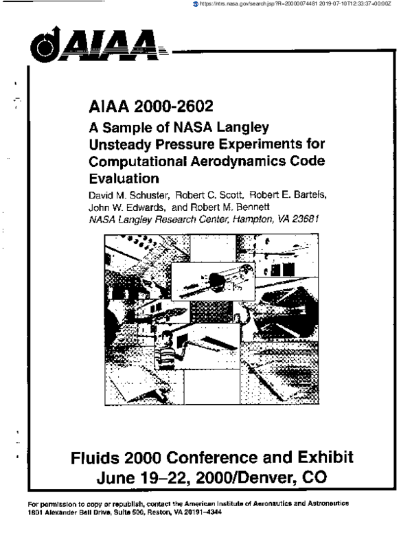 (PDF) A sample of NASA Langley unsteady pressure experiments for ...