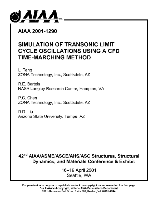 (PDF) Simulation of transonic limit cycle oscillations using a CFD time-marching method