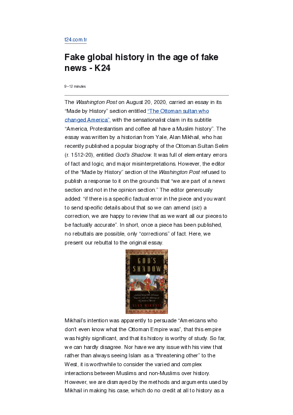 (PDF) Fake Global History in the Age of Fake News