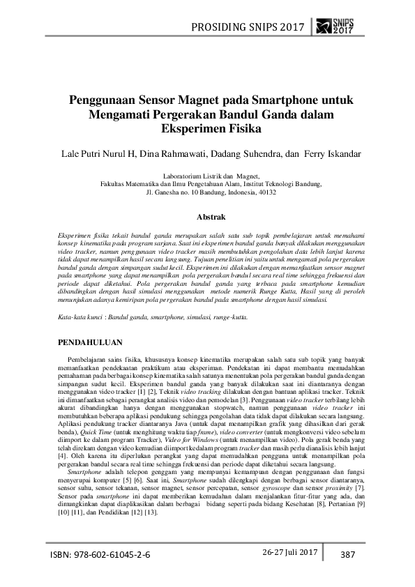 (PDF) Penggunaan Sensor Magnet pada Smartphone untuk