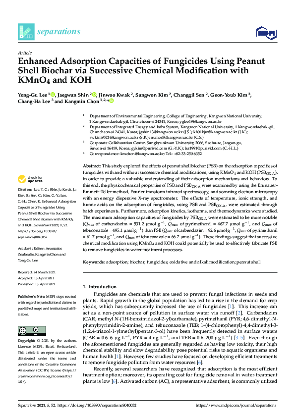 (PDF) Enhanced Adsorption Capacities of Fungicides Using Peanut Shell ...